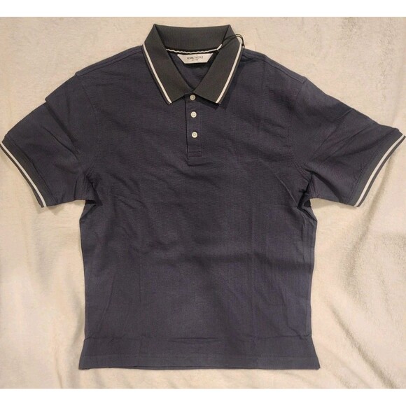 Kenneth Cole | Shirts | Kenneth Cole New York Polo Blue Shirt Mens L ...